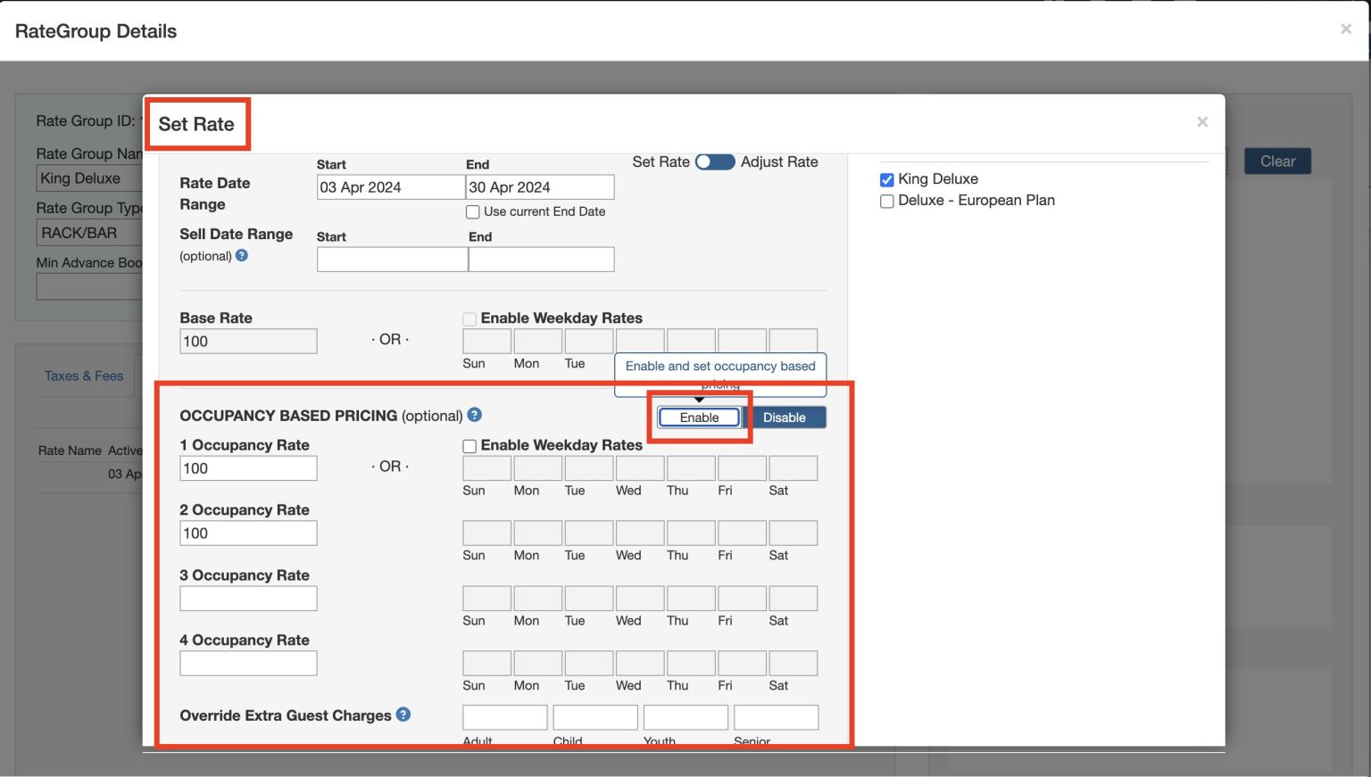 How to set Occupancy Based Rates? - OnRes