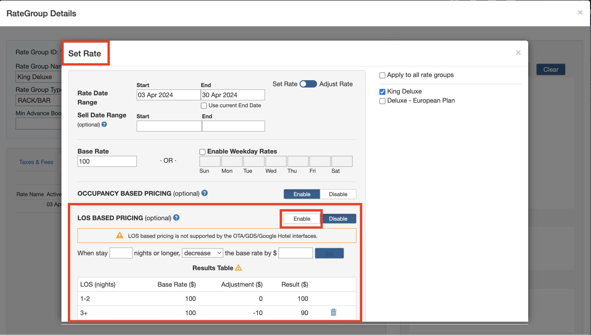 How to set up LOS (Length-of-Stay) Based Pricing? - OnRes